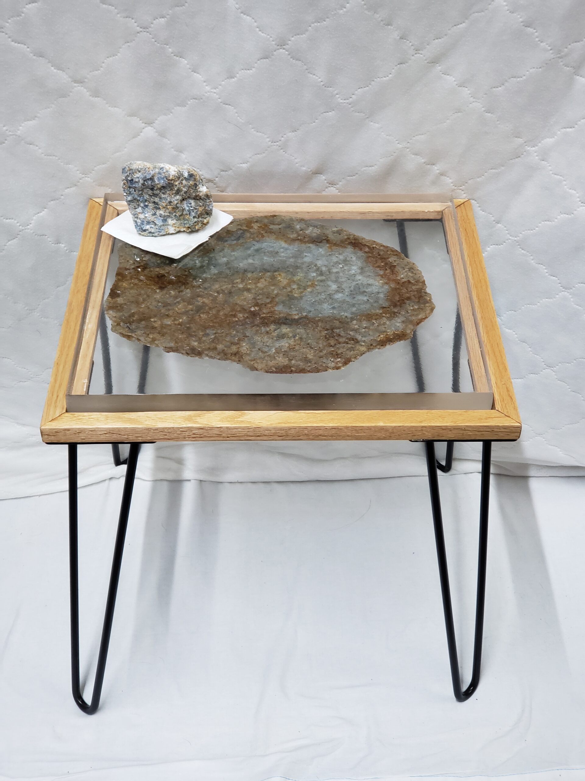 Blue Calcite Resin table 12x14 - Adirondack HighLand Designs
